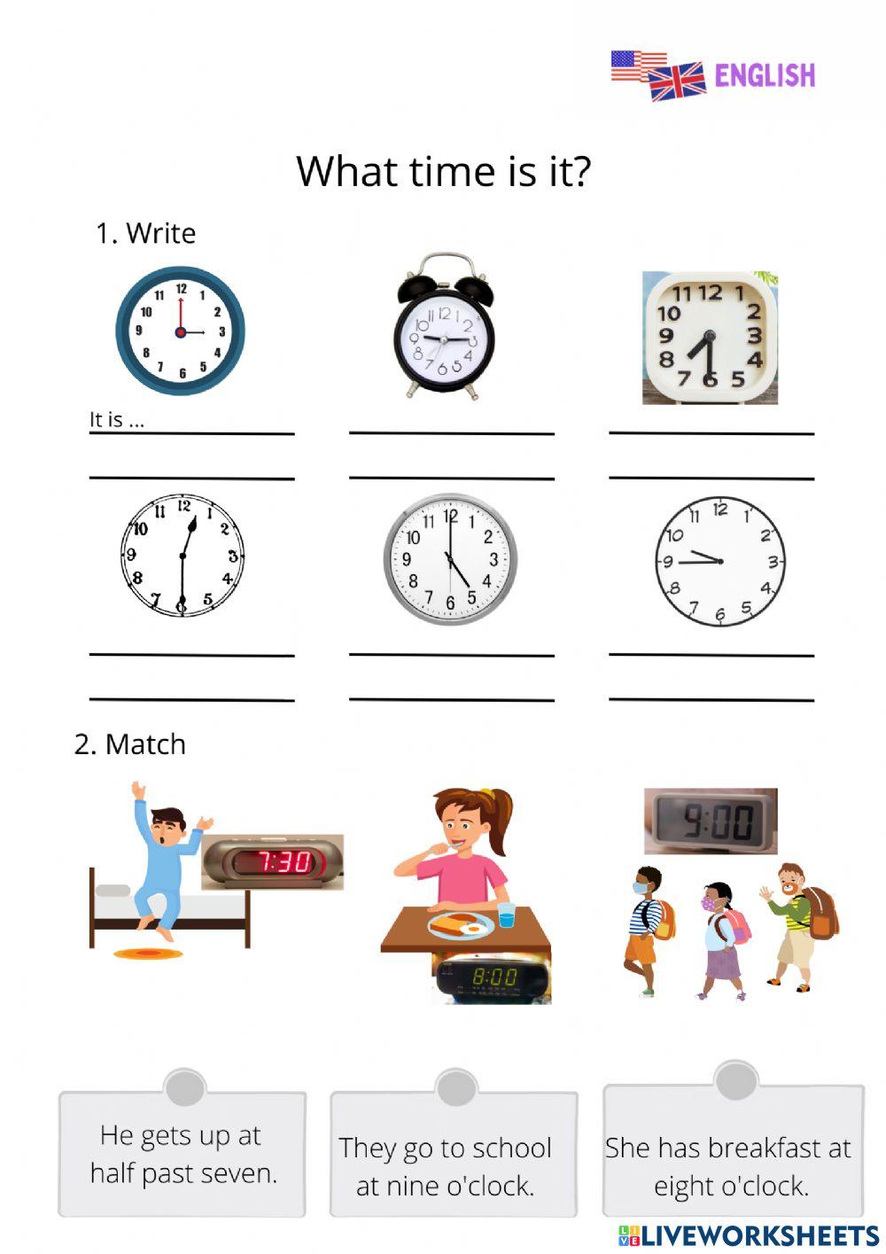 What time is it? online exercise for Third Grade | Live Worksheets