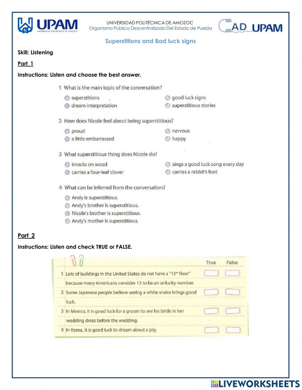 2395336 | Listening-Superstitions and Bad luck signs