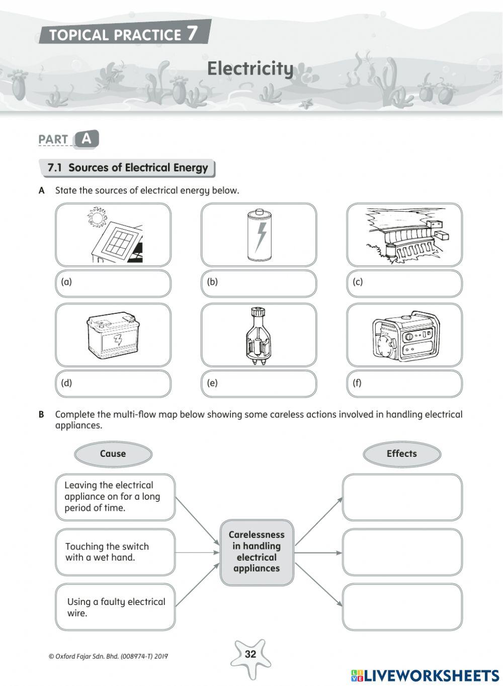 Electricity online exercise for year 5 | Live Worksheets
