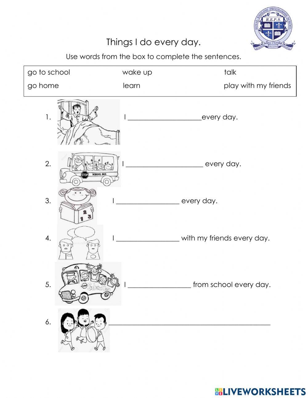 Daily Routines online exercise for 1-2 | Live Worksheets