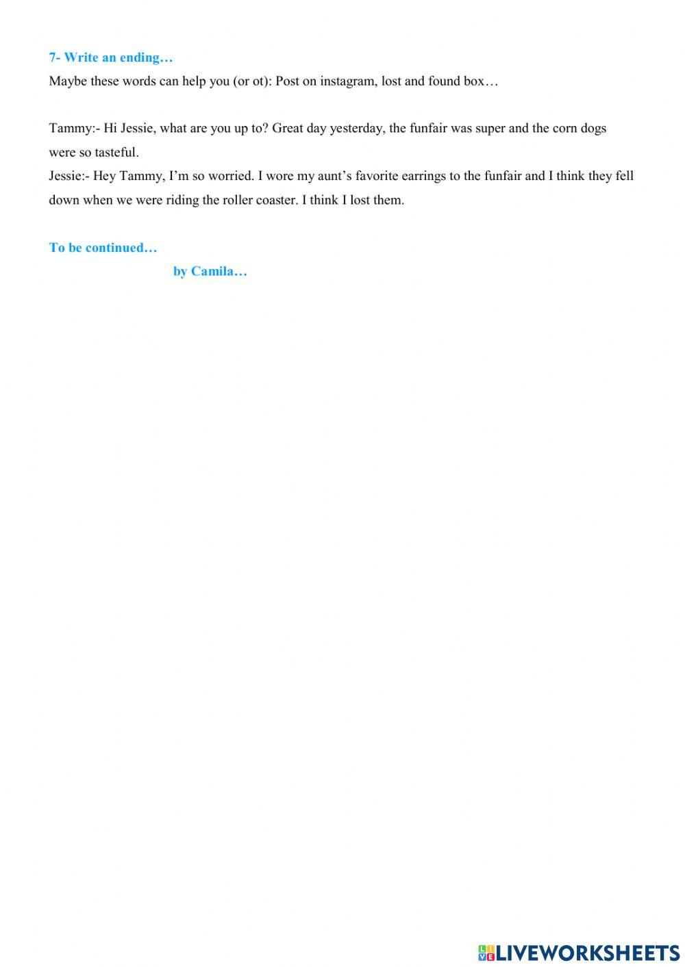 Cami's exam 2089929 | MissPity | Live Worksheets