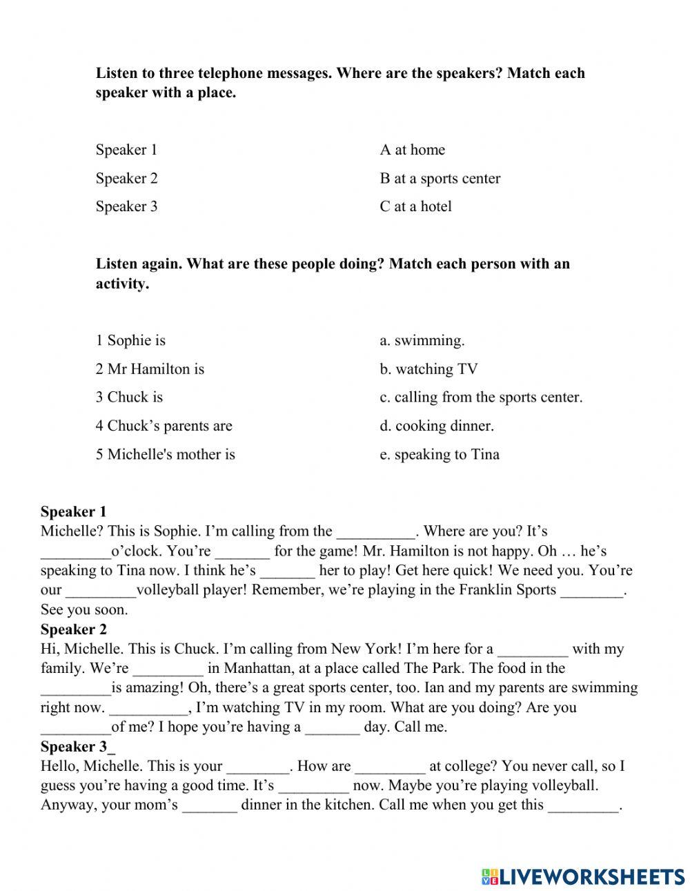 Listening unit 10 Breakthrough page 118 online exercise for | Live ...