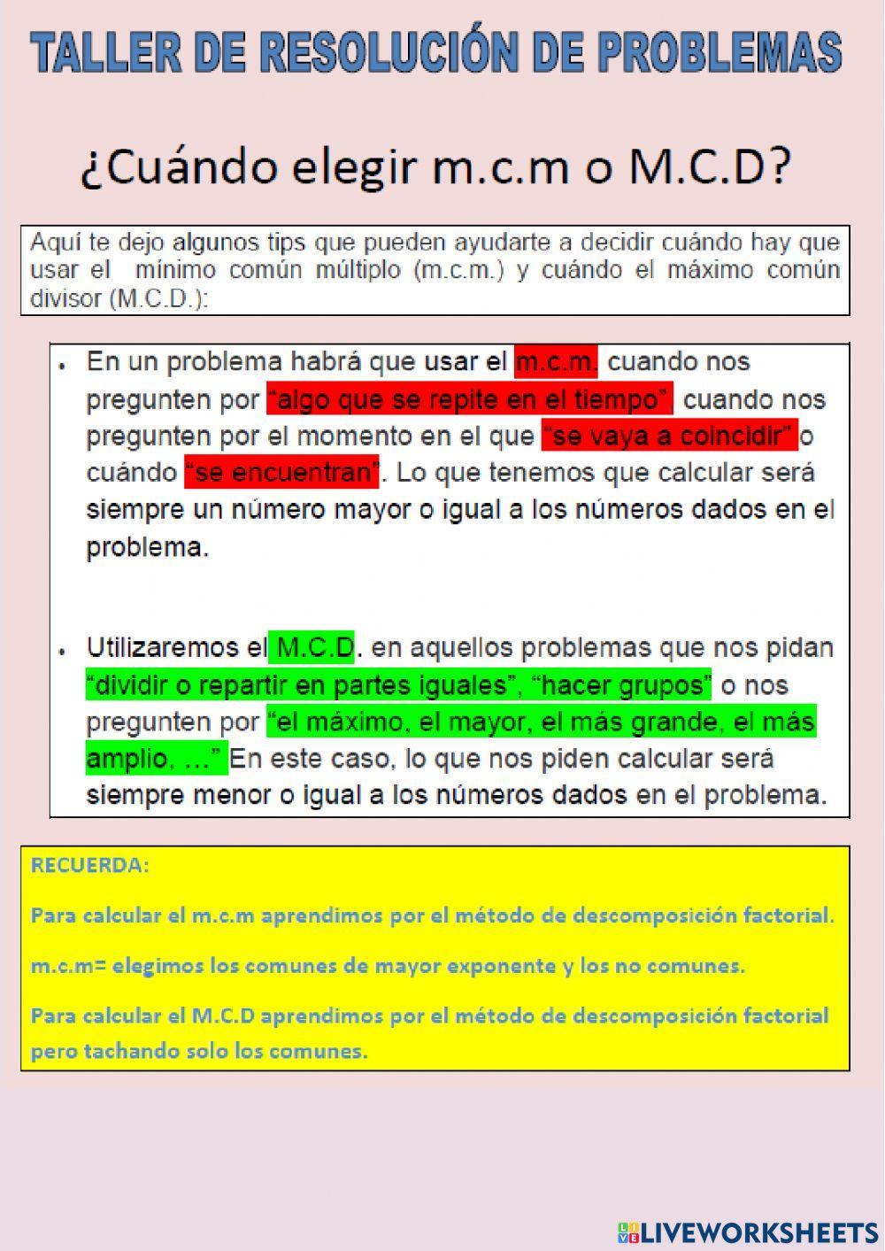 2090540 | Problemas sencillos de MCD y mcm | Margagarcia