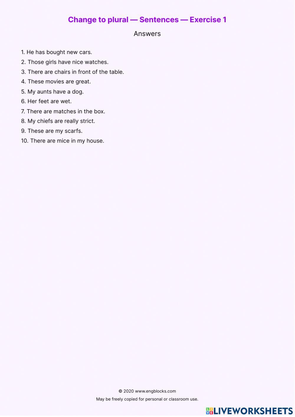 6889738 | Change the sentences into plural | Julian