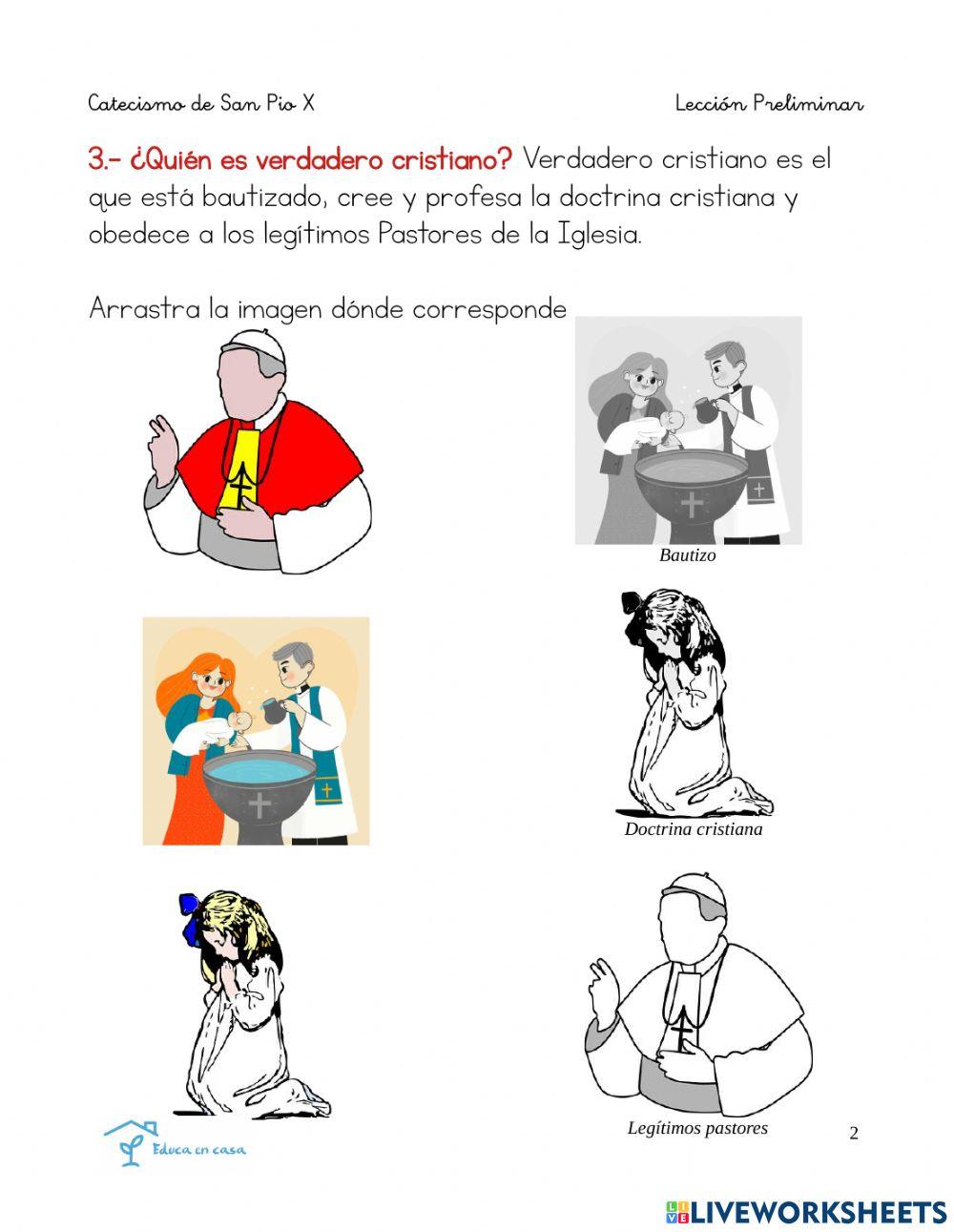 Catecismo de San Pio X Numeros 1-3 worksheet | Live Worksheets