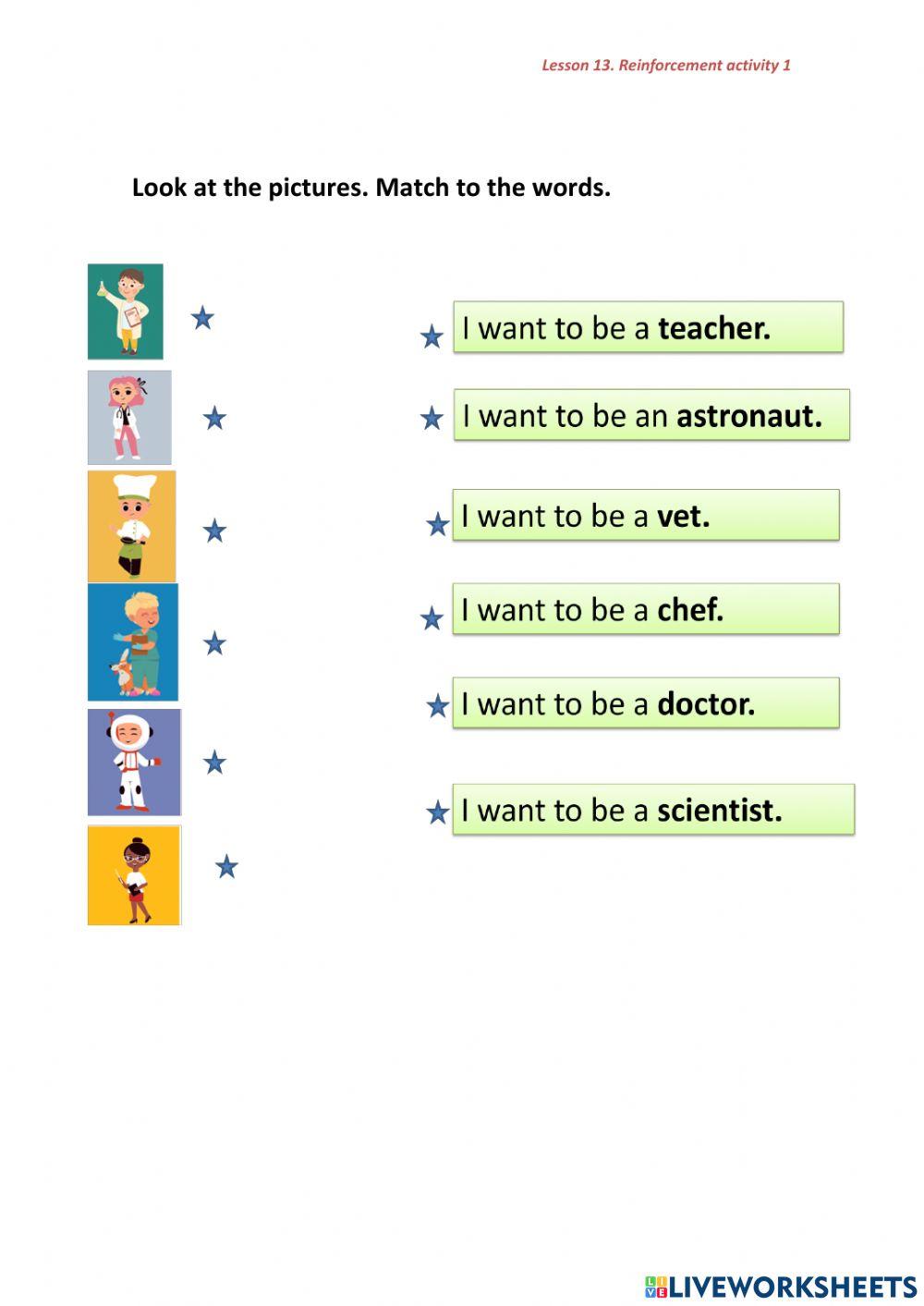 Lesson 13 Reinforcement activity 1 worksheet | Live Worksheets