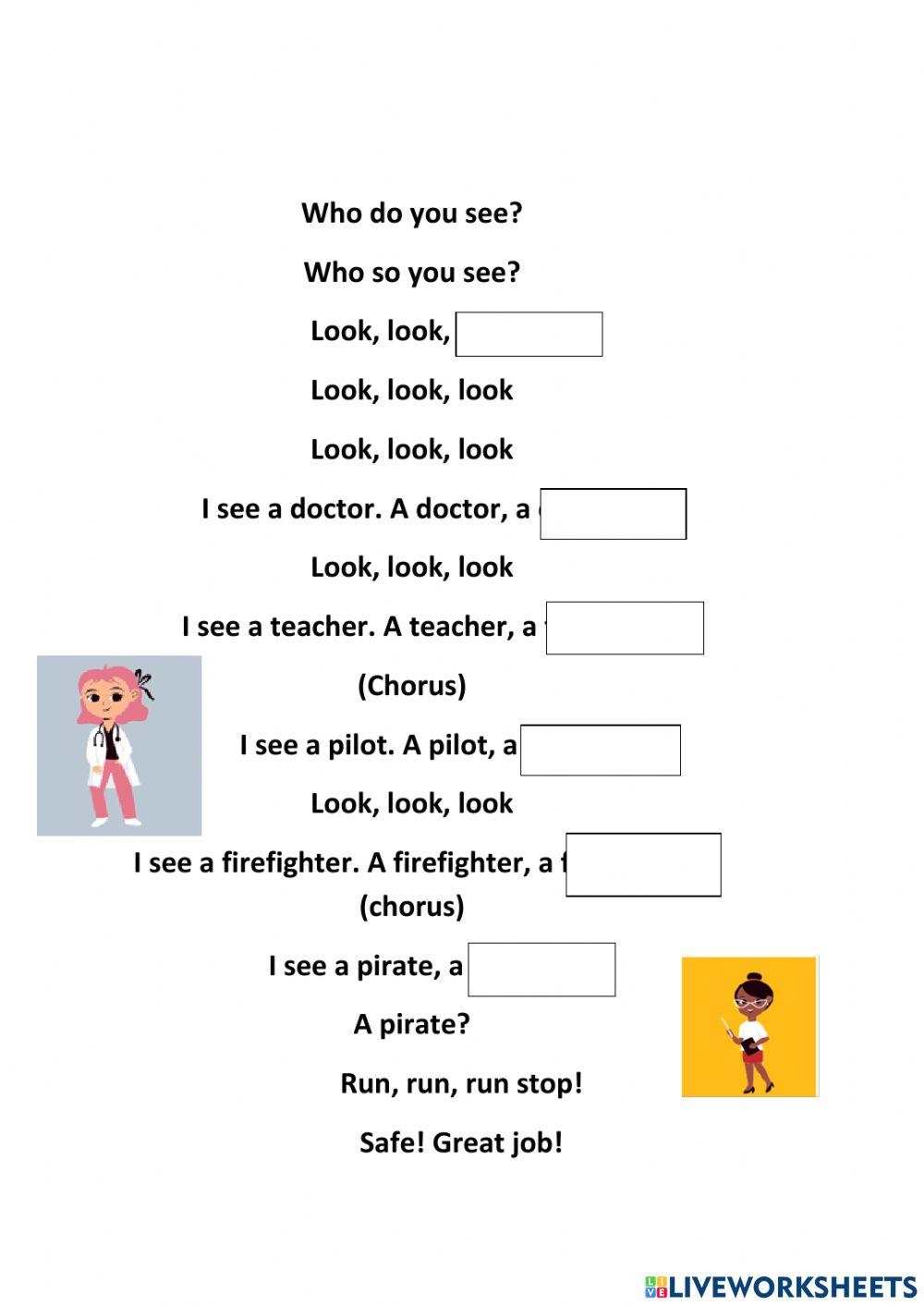 Lesson 13. Listen and complete the song. worksheet | Live Worksheets