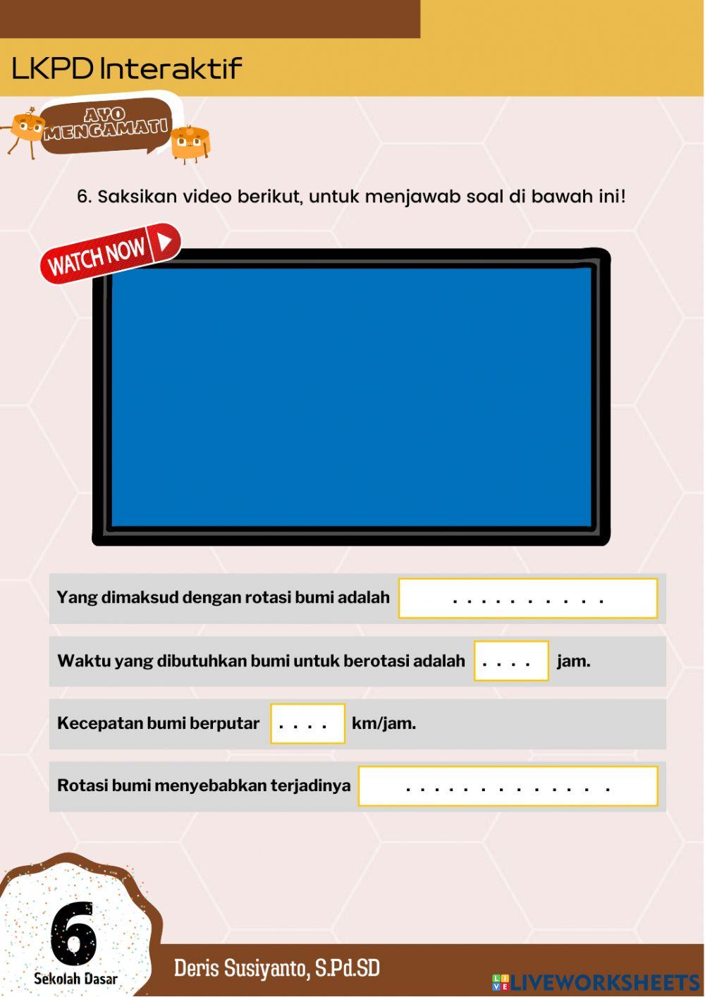 Lkpd online exercise for KELAS 6 | Live Worksheets