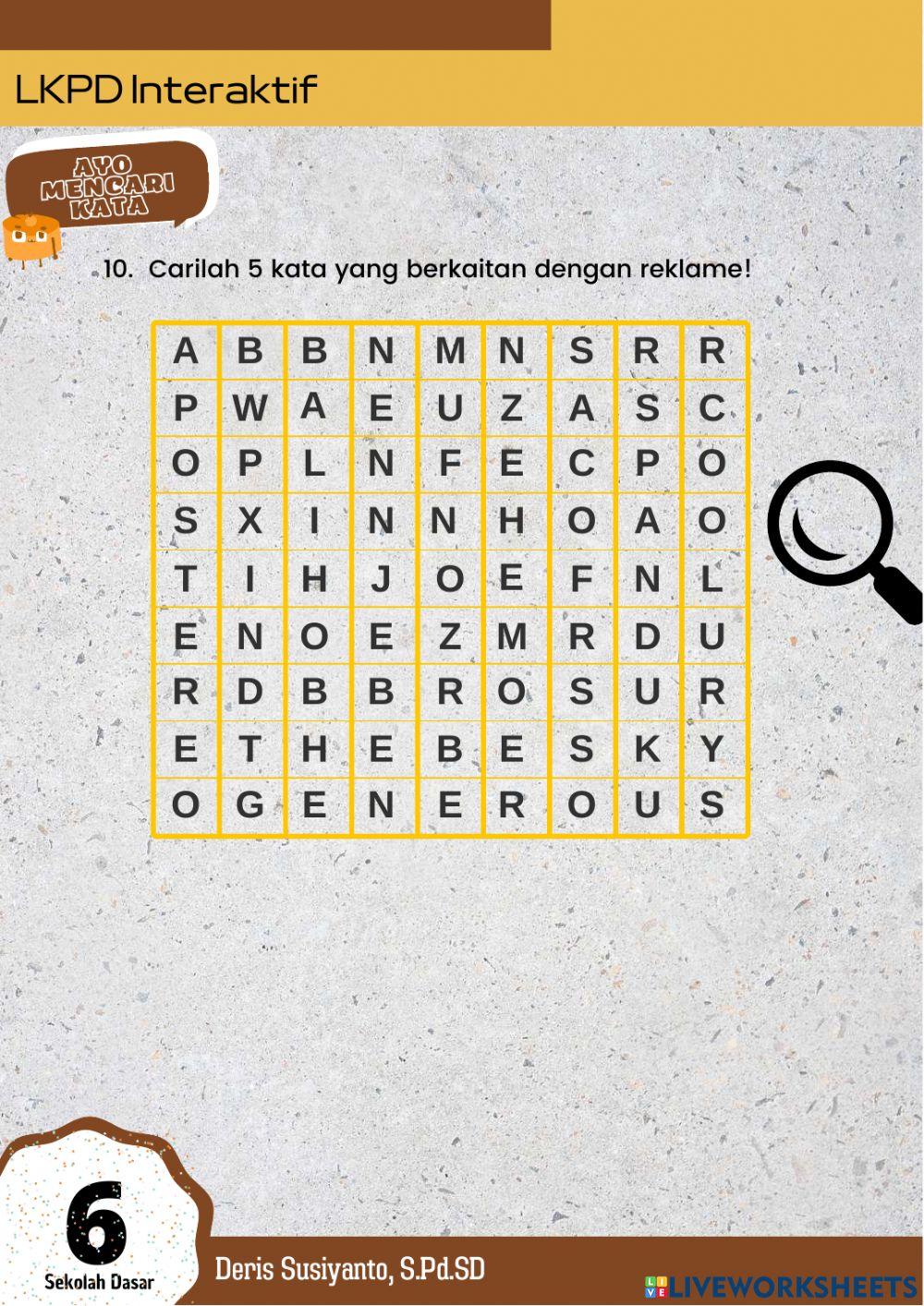 Lkpd online exercise for 6 | Live Worksheets