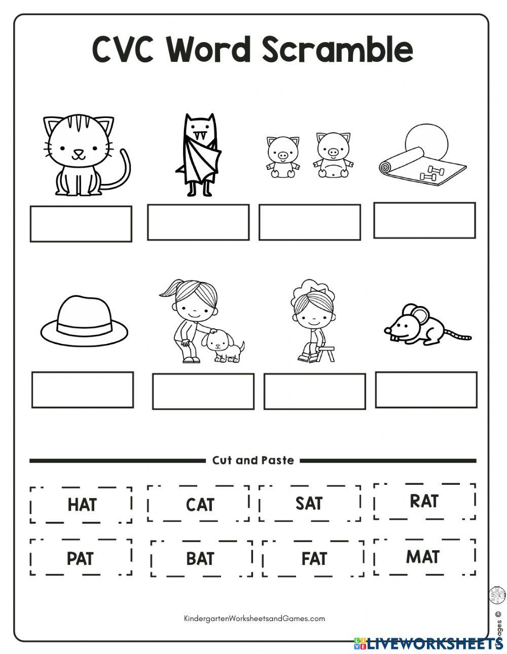 CVC words worksheet 2396854 | hebaelhawary2 | Live