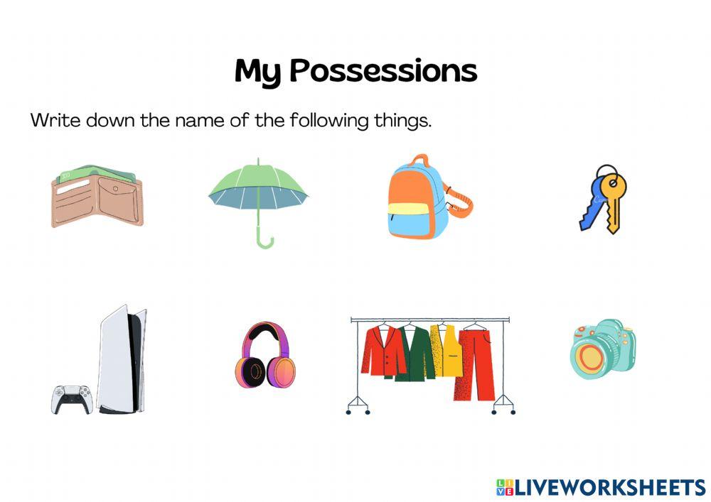 My possessions | Free Interactive Worksheets | 2106147