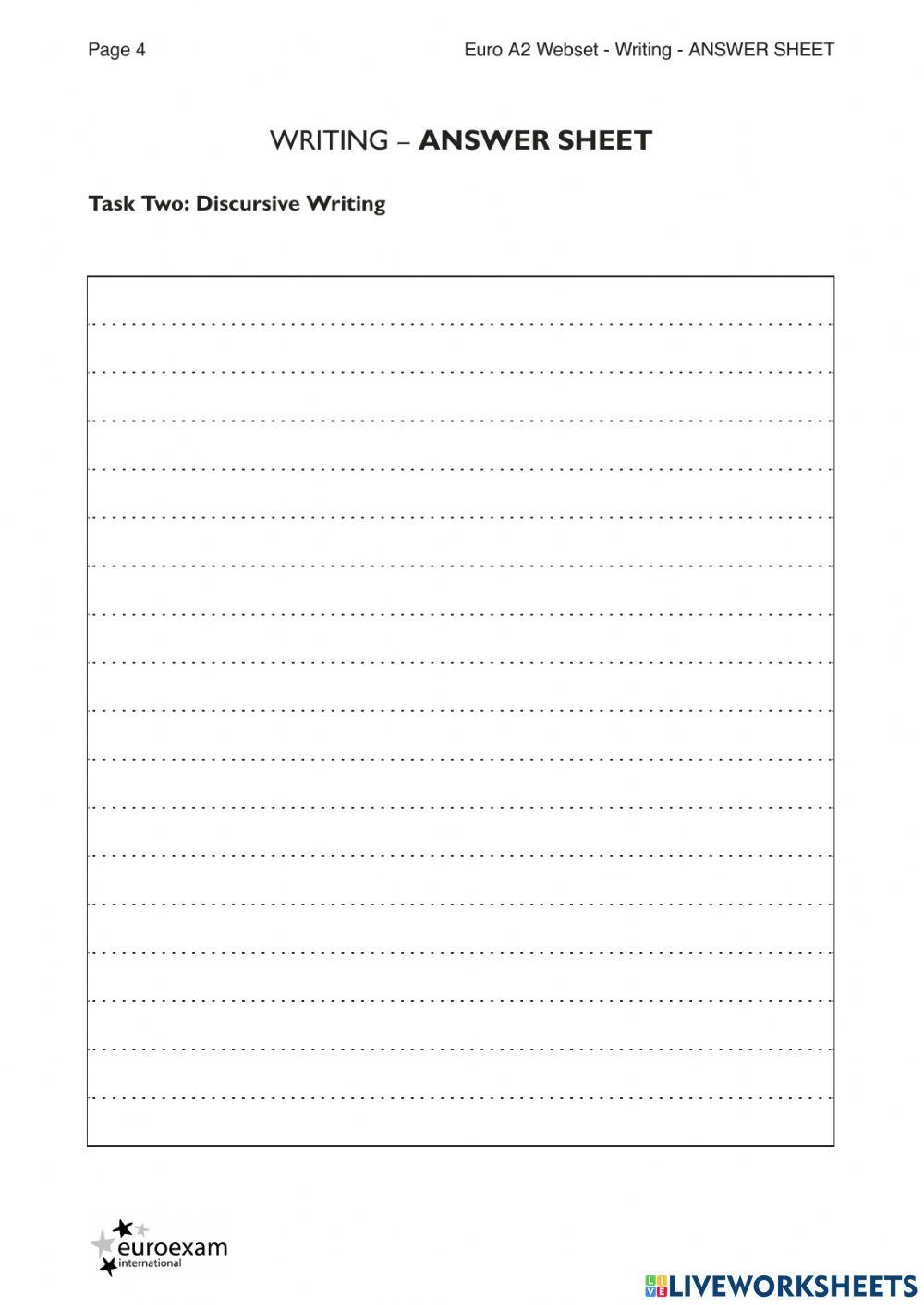 GE A2 Test - Writing online exercise for | Live Worksheets