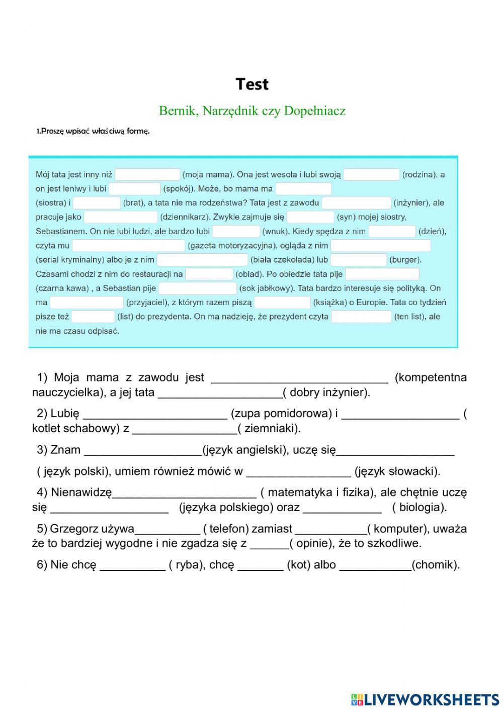Biernik, Narzęd… | Free Interactive Worksheets | 2112843