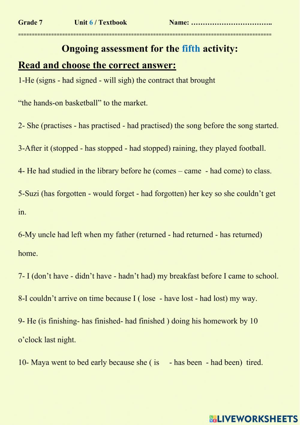 Unit 6 Text Boo… | Free Interactive Worksheets | 2112931