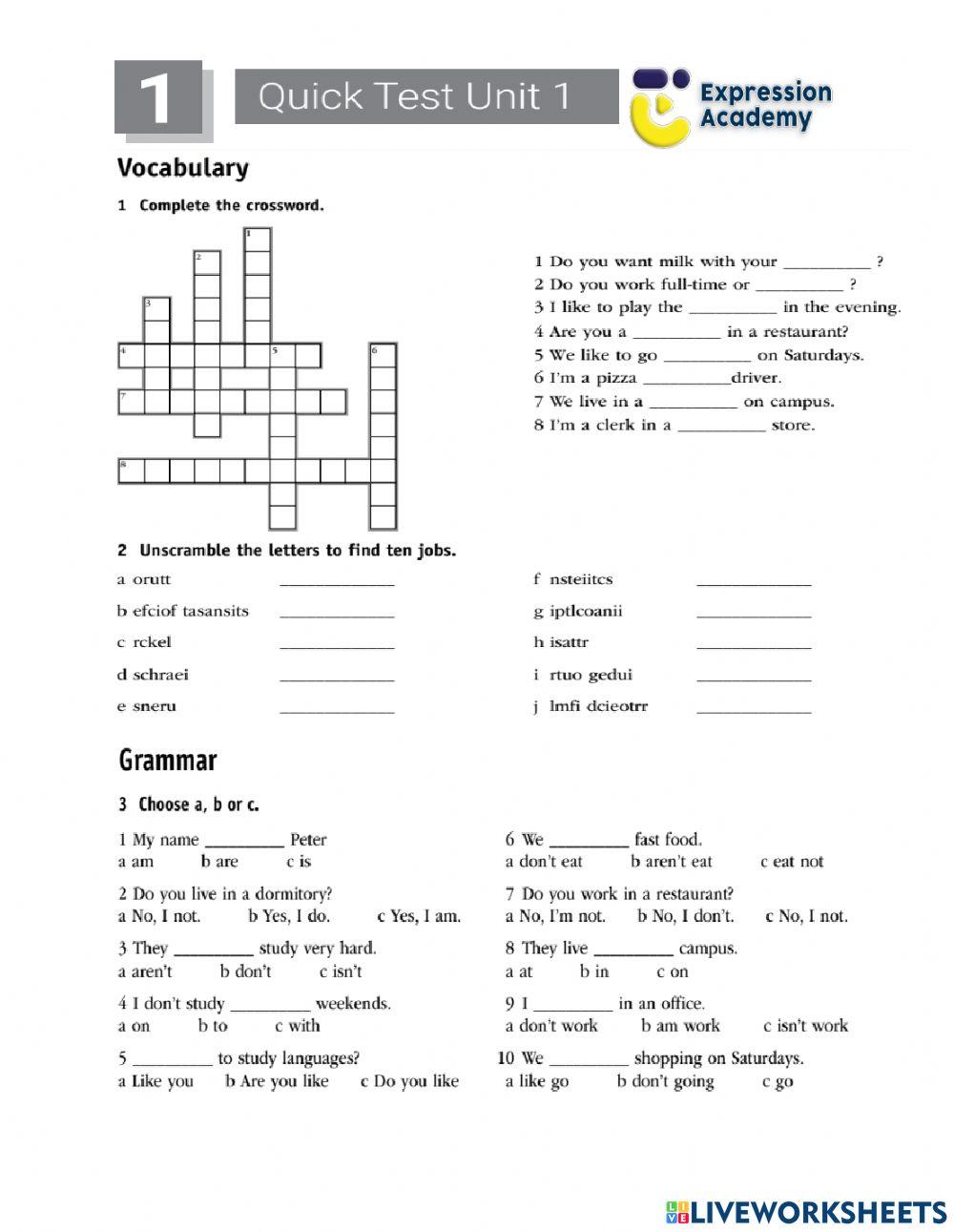 2113048 | Quick 1 libro 1 | Luis Rodas | LiveWorksheets