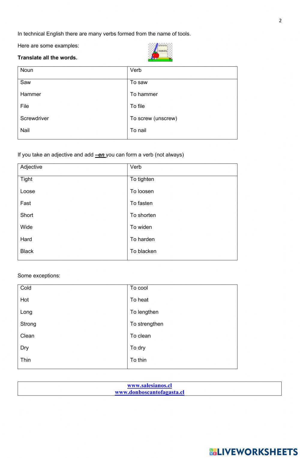 hand tools 2 online exercise for | Live Worksheets