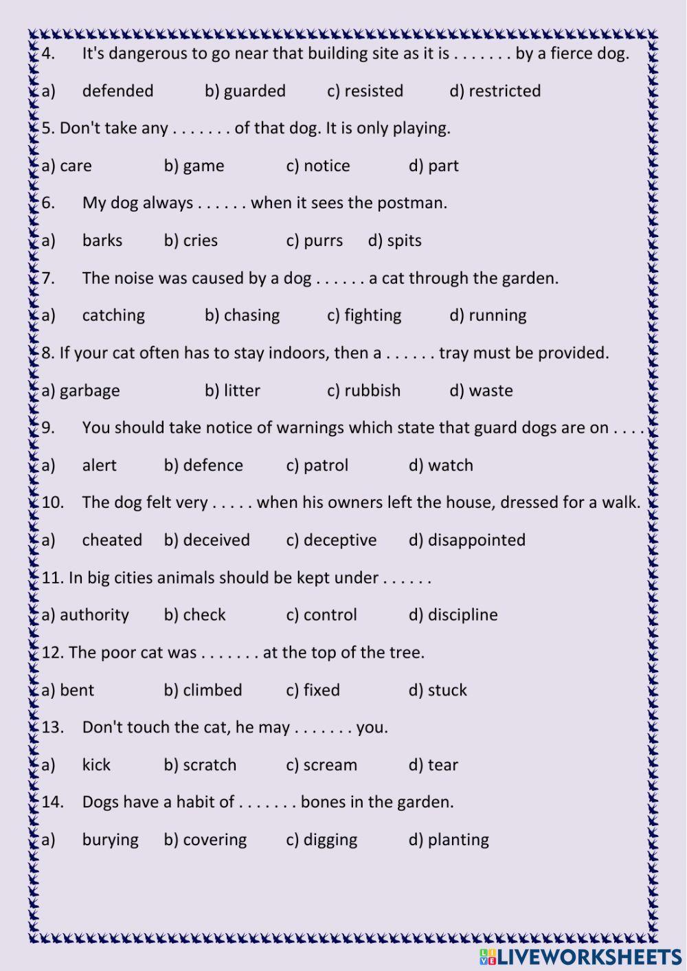 Birds, Insects, Pets. worksheet | Live Worksheets