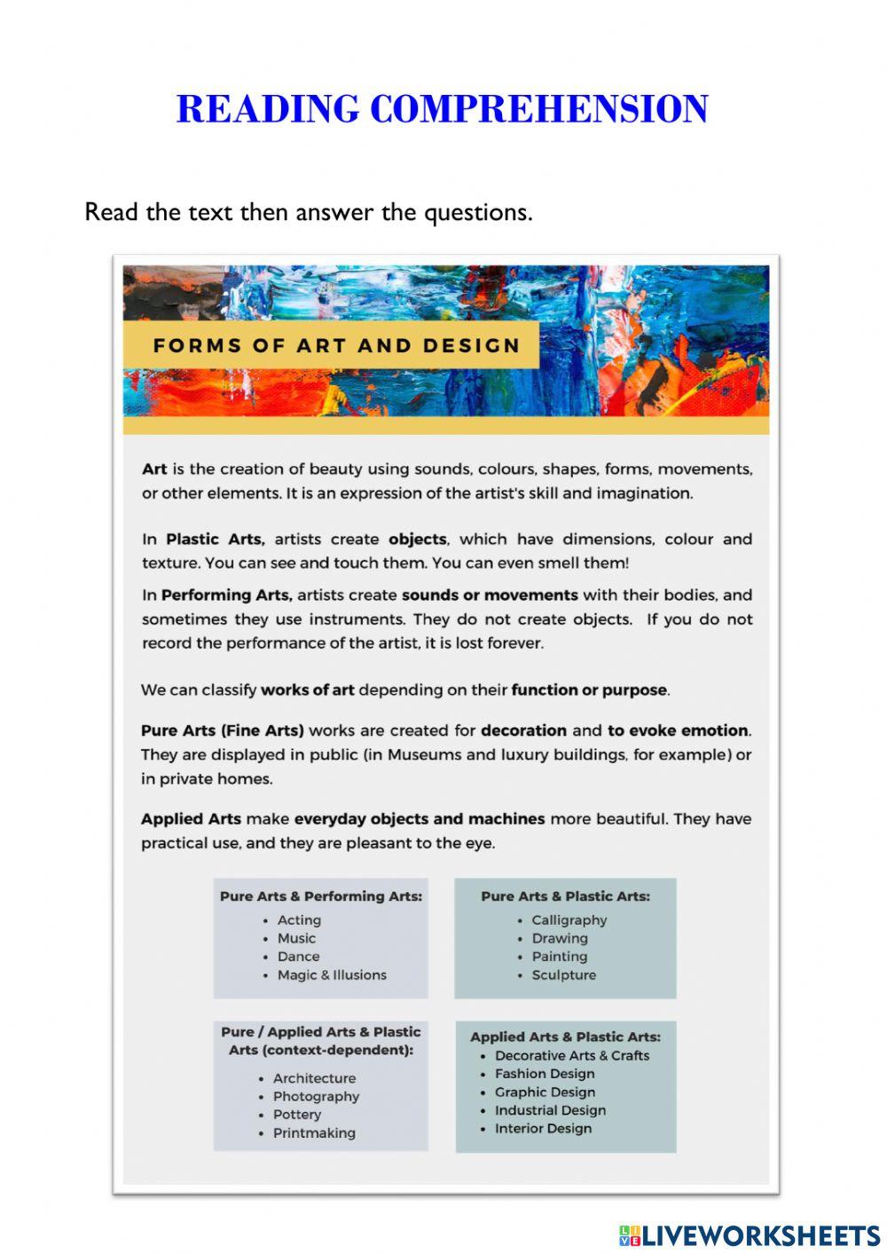 Reading Compreh… | Free Interactive Worksheets | 2405751