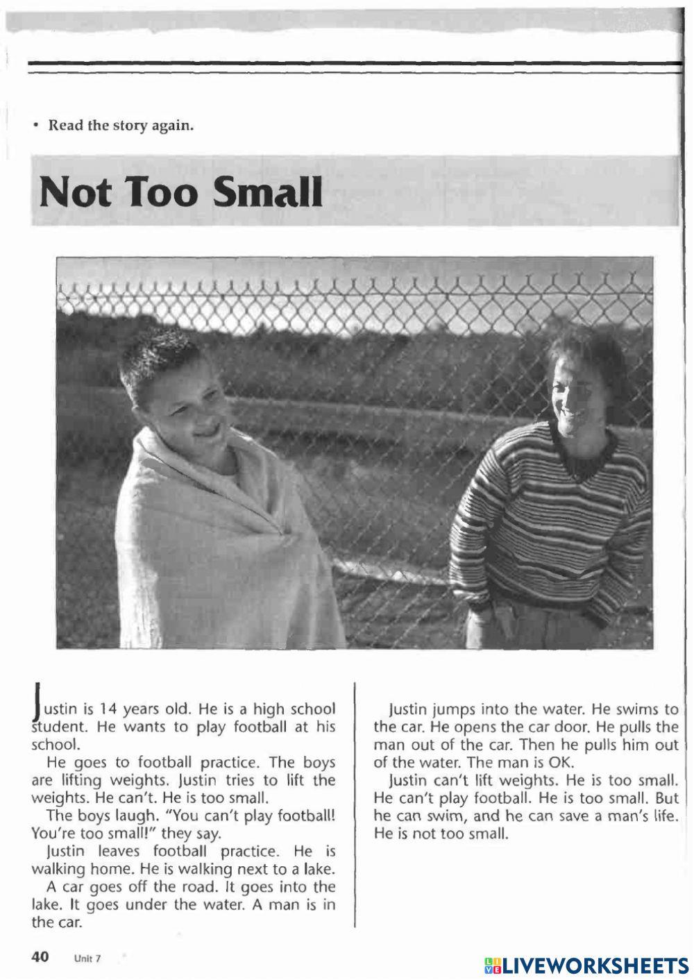 Laura Cabrera | Not Too Small 2114026 | LiveWorksheets