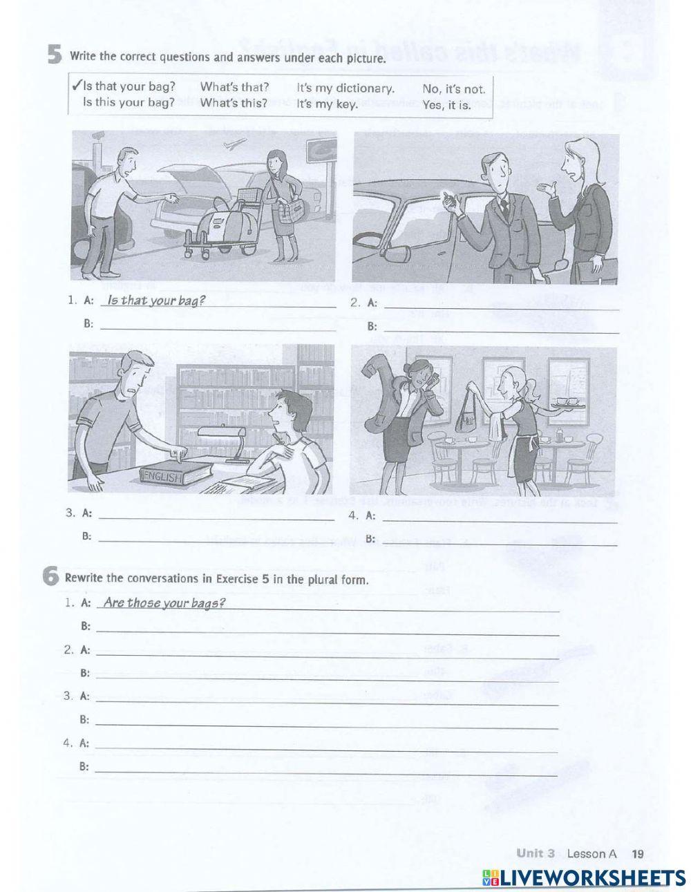 Workshop 3 Unit 3 Lesson A and B online exercise for Beginner | Live ...