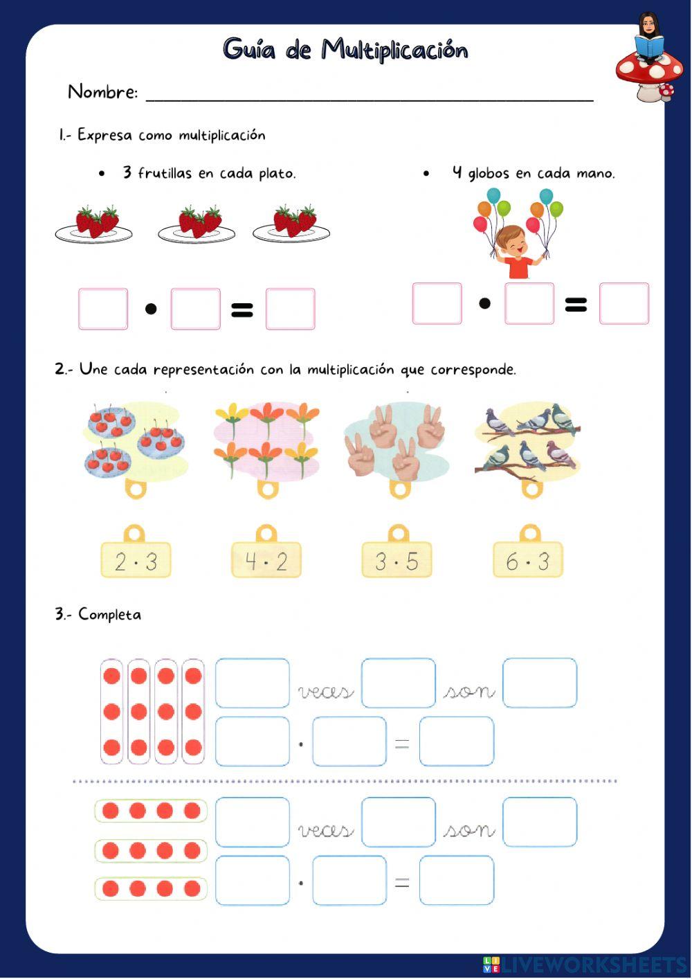Ejercicios de multiplicación activity for 2do | Live Worksheets