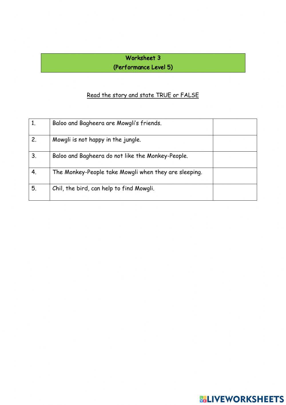 Year 4 - module 6 (PL 5) worksheet | Live Worksheets