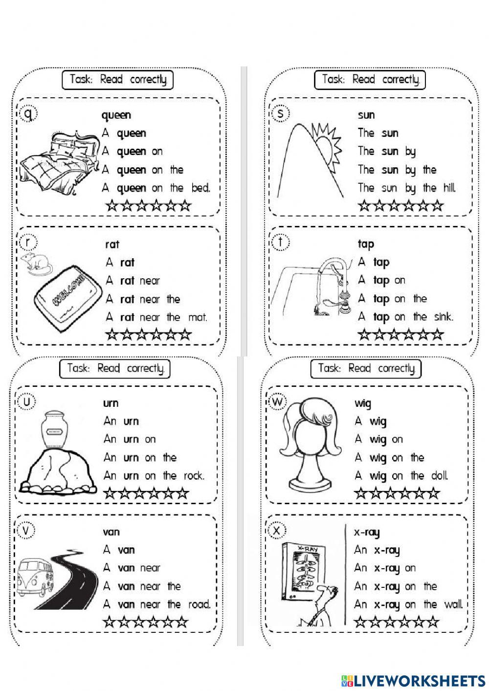 Sentence Reading Practice worksheet | Live Worksheets
