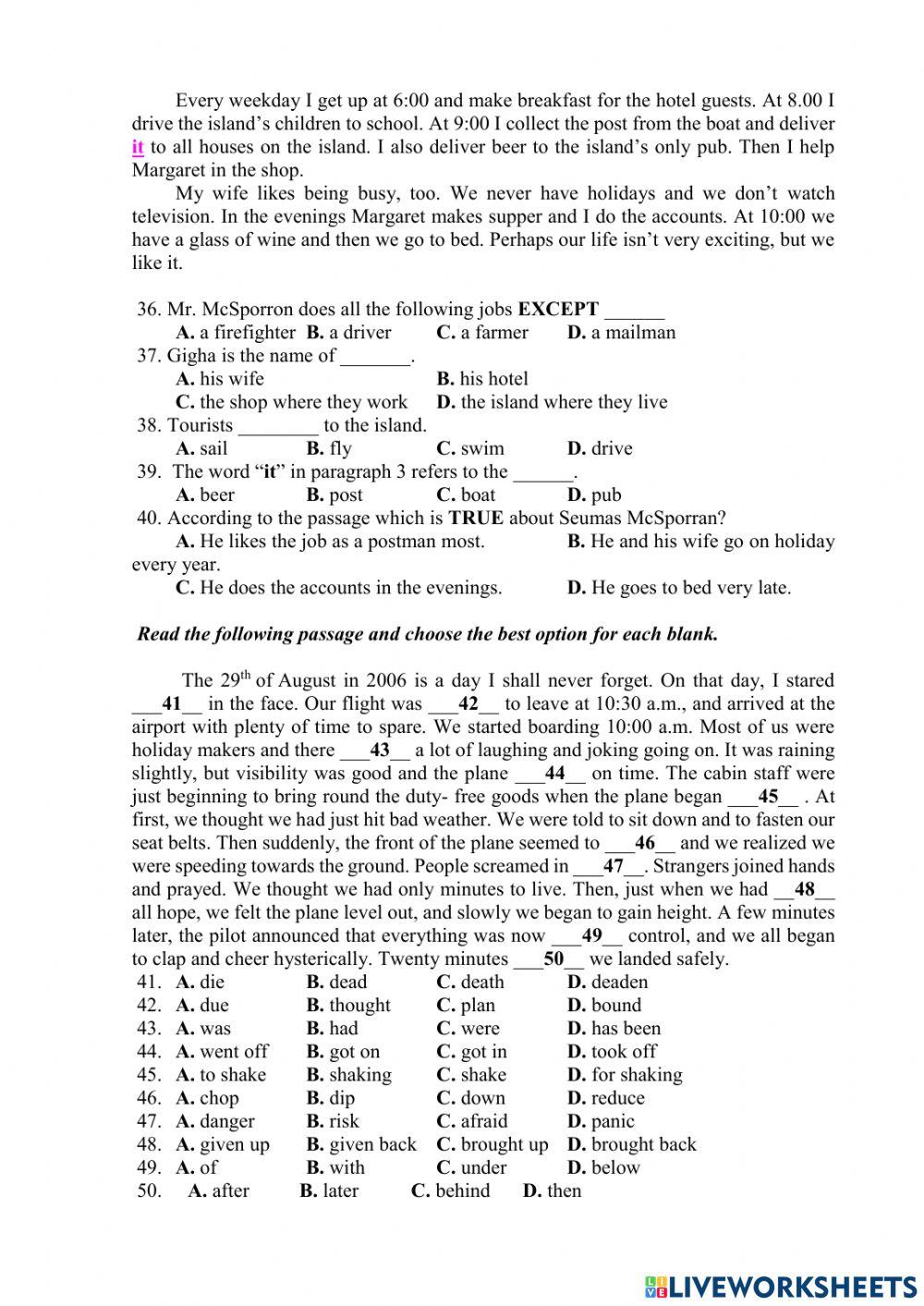 English Grade 10 Unit 1 worksheet | Live Worksheets
