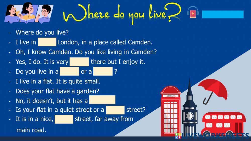 Where do you live | dungnguyen06 | Live Worksheets
