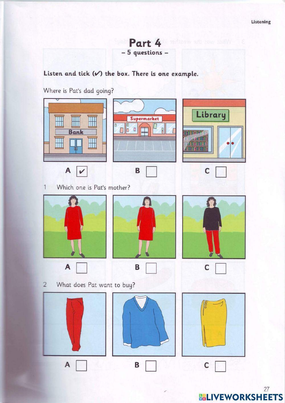 Movers 1- test … | Free Interactive Worksheets | 2411729