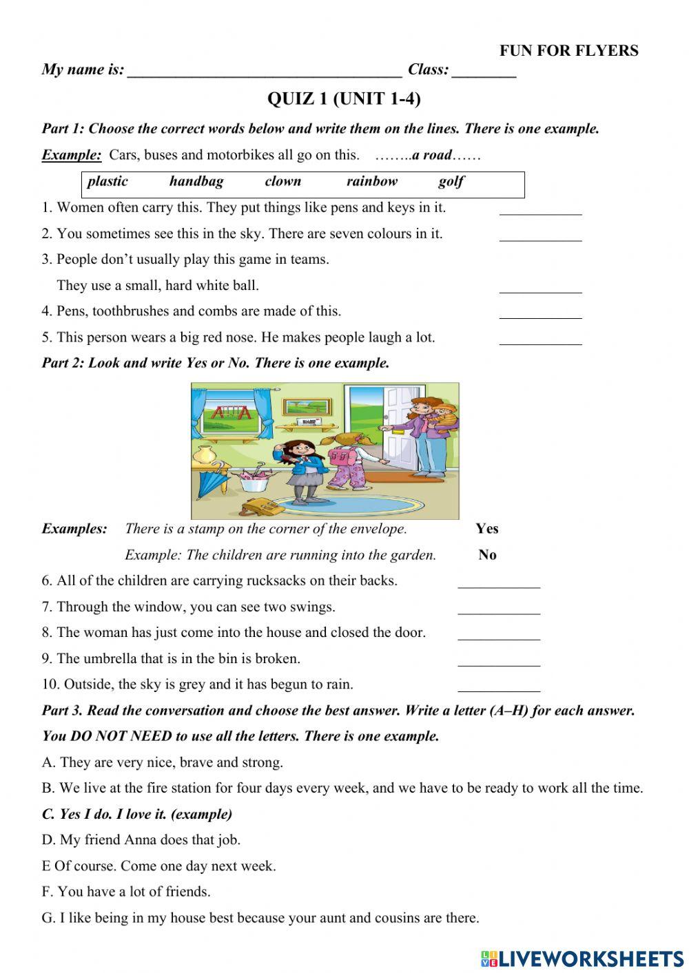 Quiz online exercise for 5 | Live Worksheets