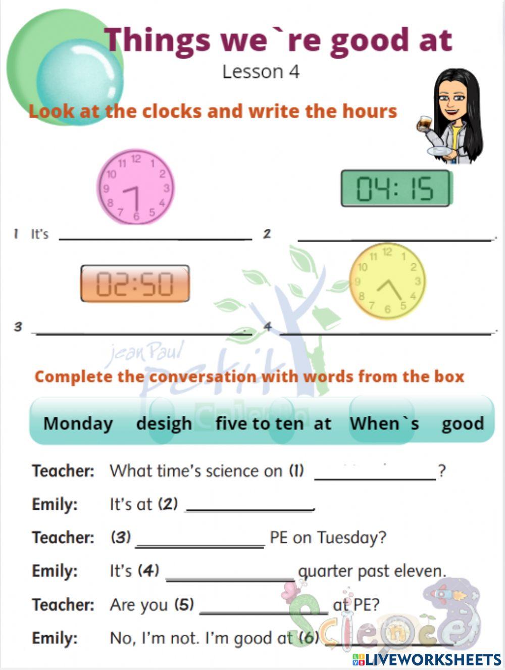 Telling time online exercise for primary | Live Worksheets