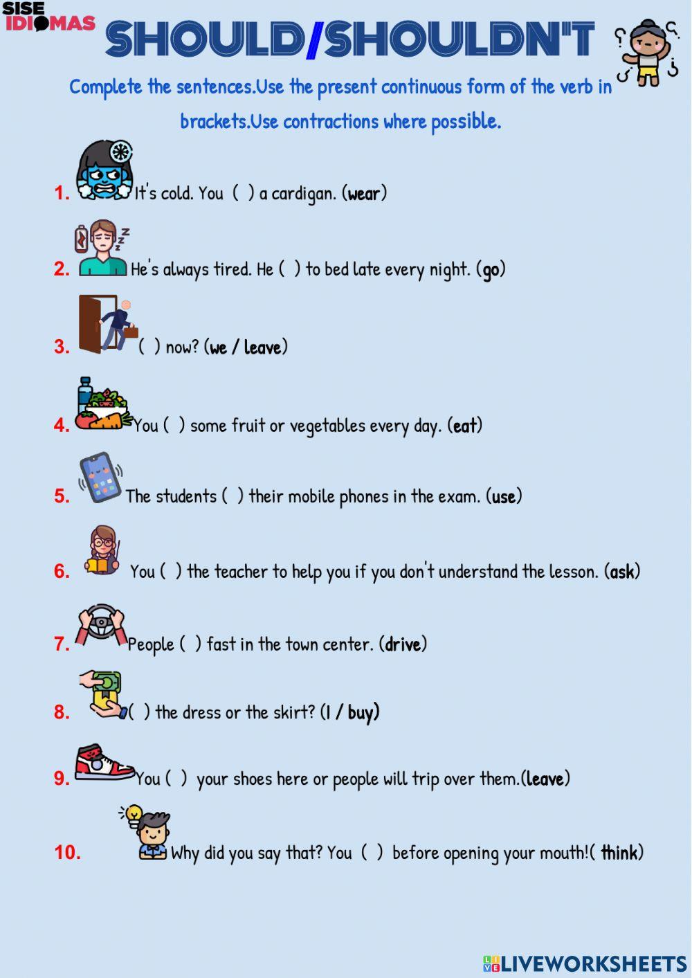 Should online pdf exercise for basic 10 | Live Worksheets