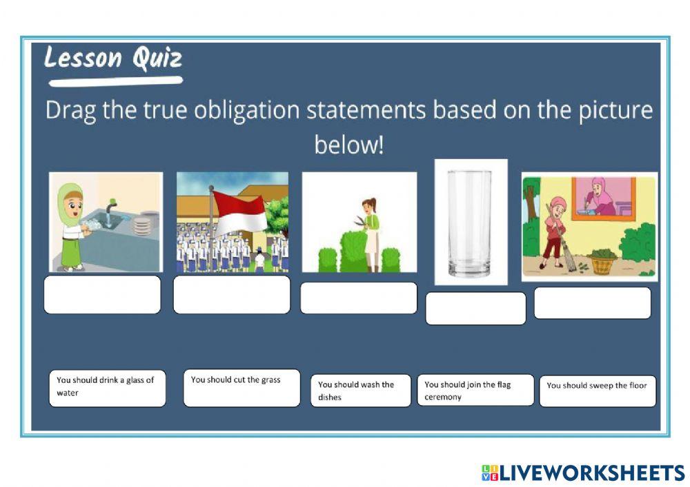 Obligation 2115611 | Detia Fauziah | Live Worksheets