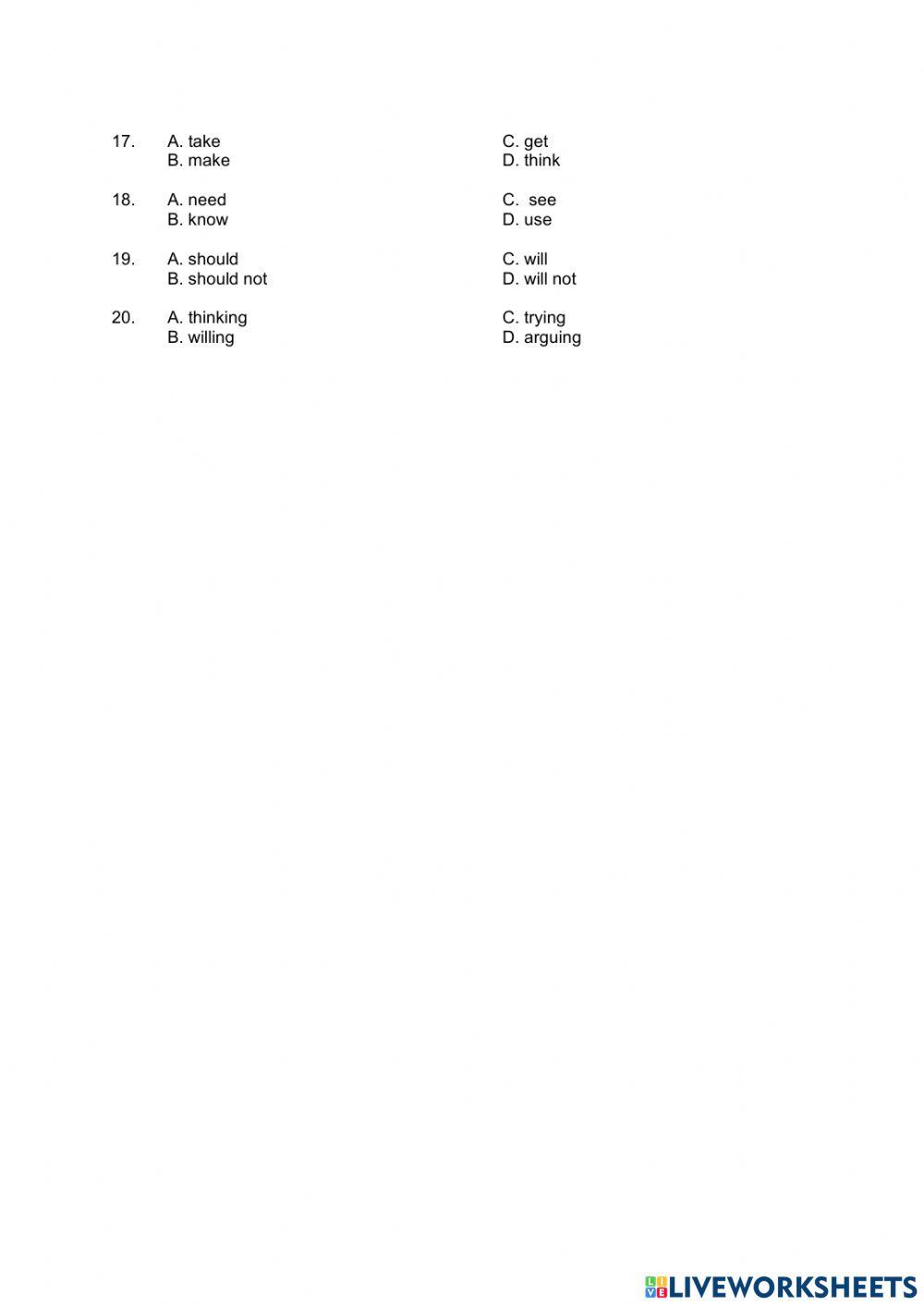 Intention | Free Interactive Worksheets | 2116202