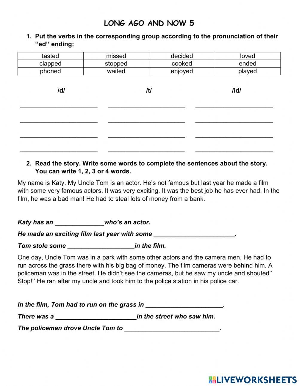 2116254 | Long ago and now 5 | Brie12 | LiveWorksheets