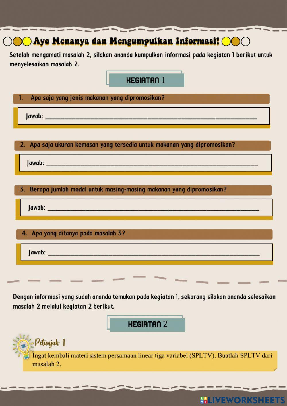 E-LKPD-2 DETERM… | Free Interactive Worksheets | 2120064