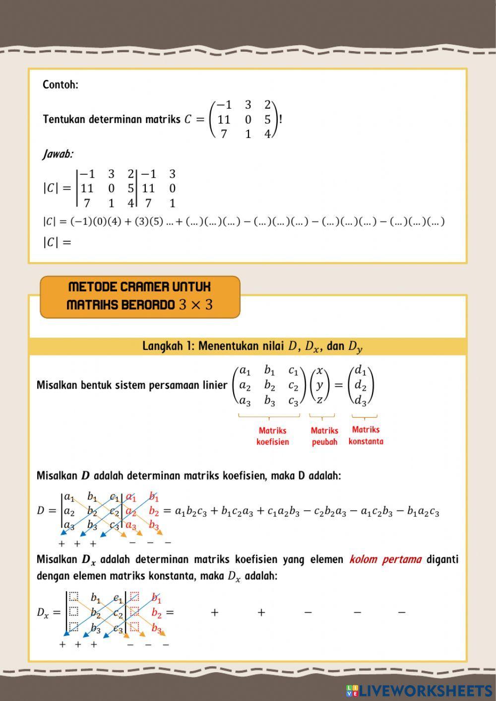 E-LKPD-2 DETERM… | Free Interactive Worksheets | 2120064