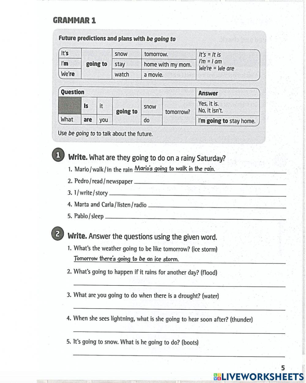 Unit 1: Extreme weather (grammar 01) worksheet | Live Worksheets