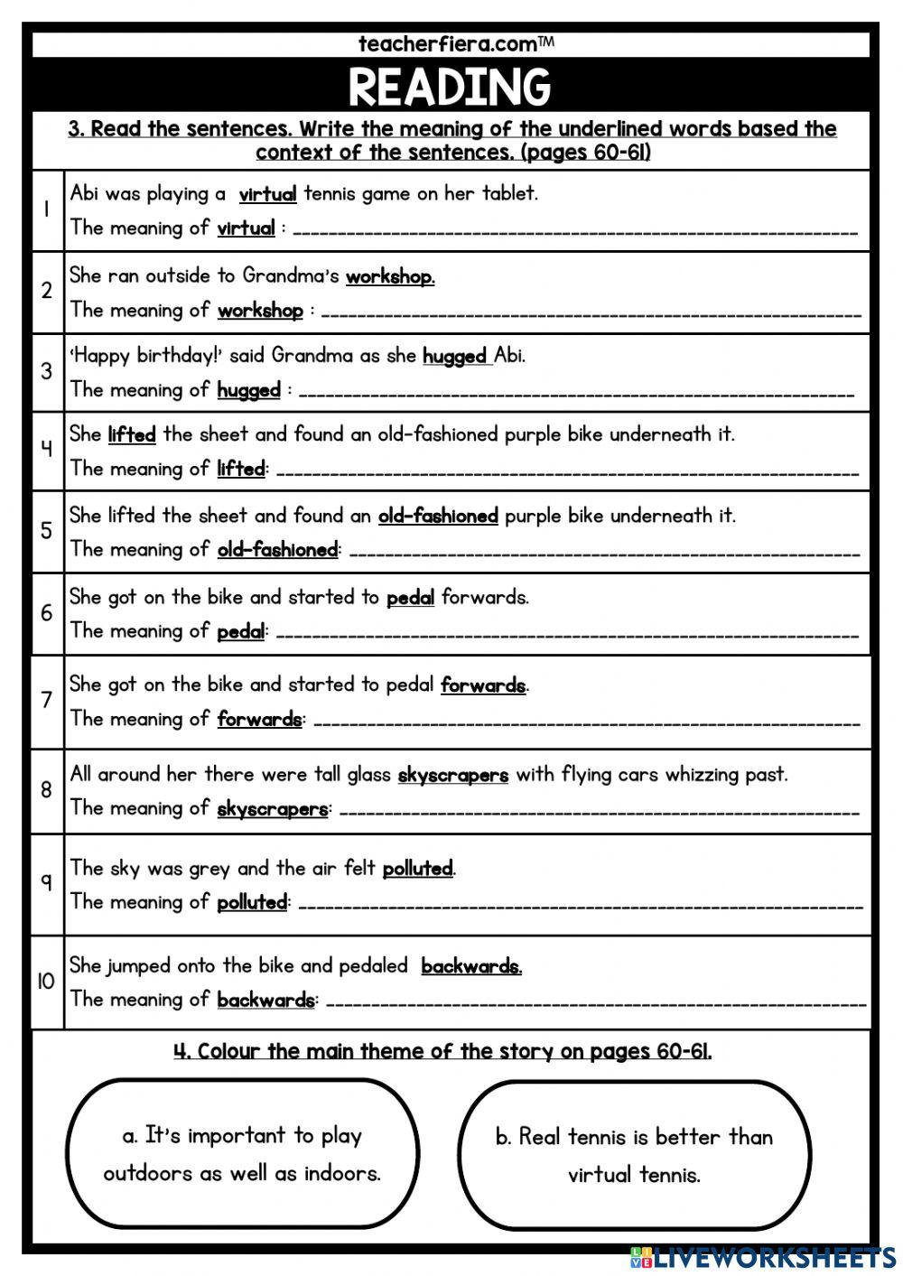 Unit 5: Getting… | Free Interactive Worksheets | 3623132