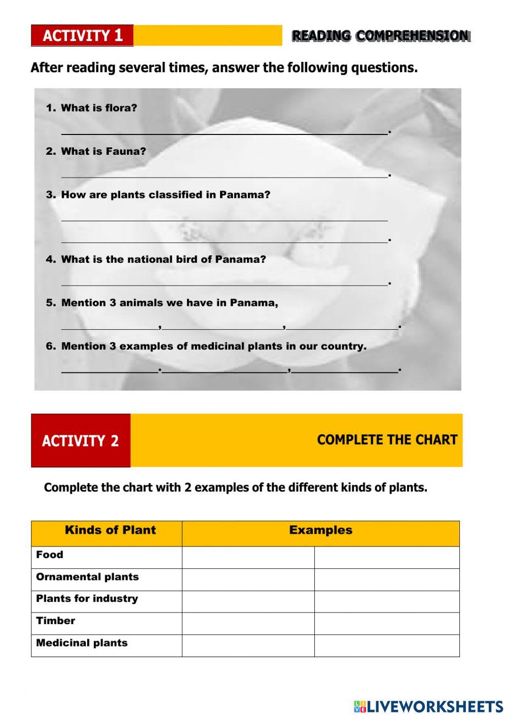 LESSON 1. FLORA… | Free Interactive Worksheets | 2118650