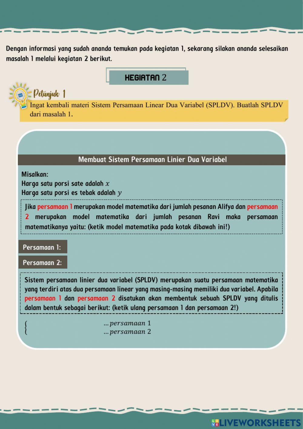E-LKPD-1 DETERMINAN MATRIKS BERORDO 2x2 2120045 | Miranda