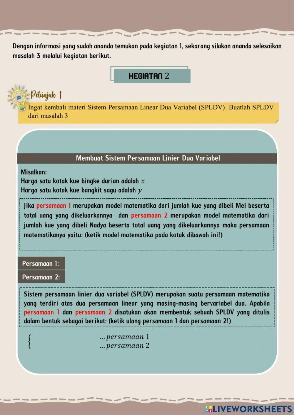 E-LKPD-3 INVERS… | Free Interactive Worksheets | 2120071