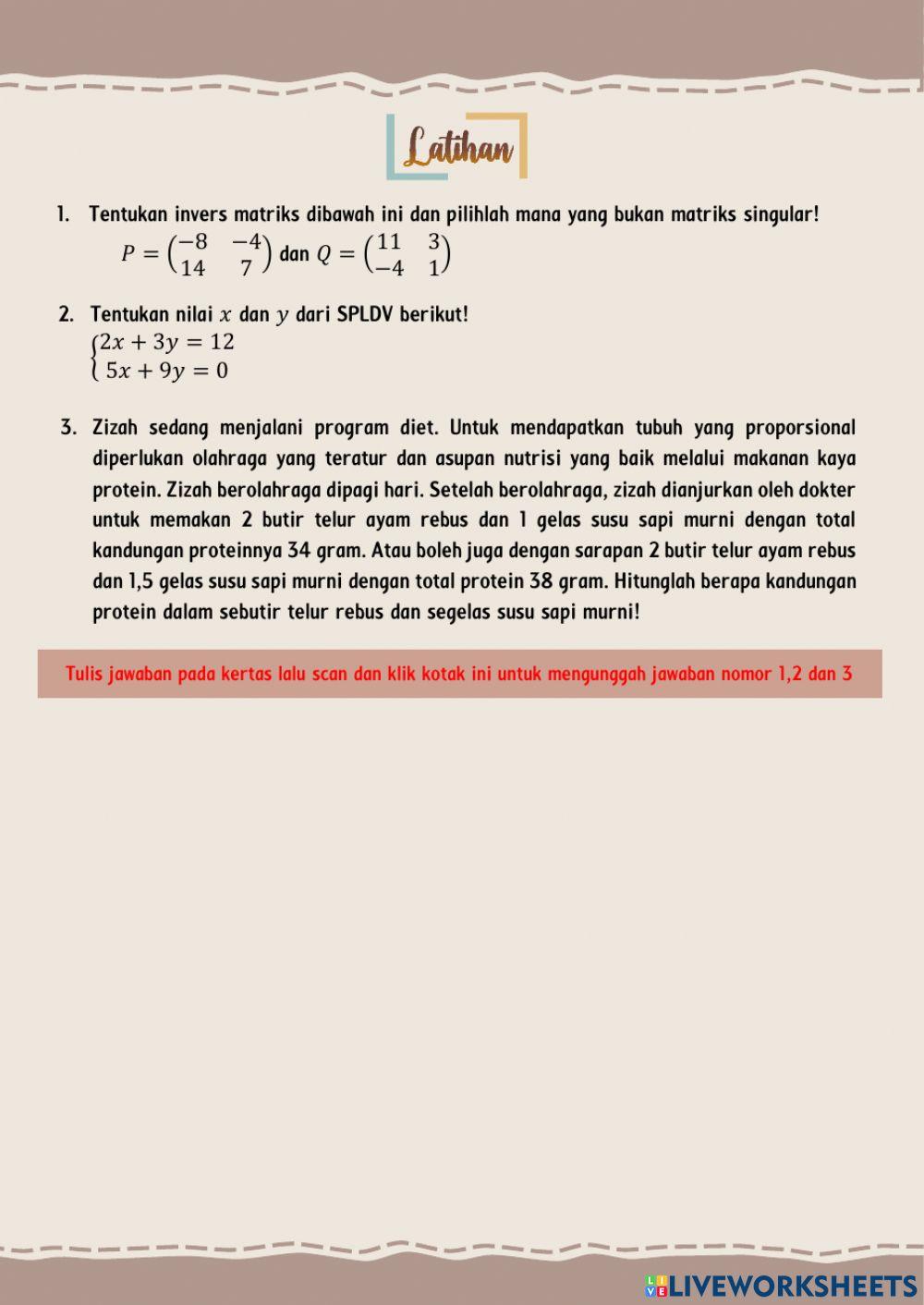 E-LKPD-3 INVERS… | Free Interactive Worksheets | 2120071
