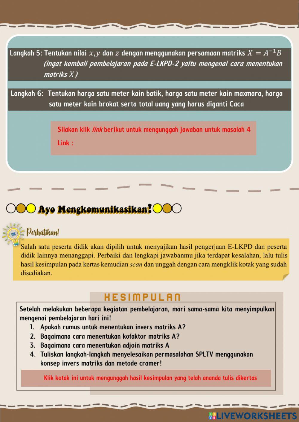 E-LKPD-4 INVERS… | Free Interactive Worksheets | 2120075