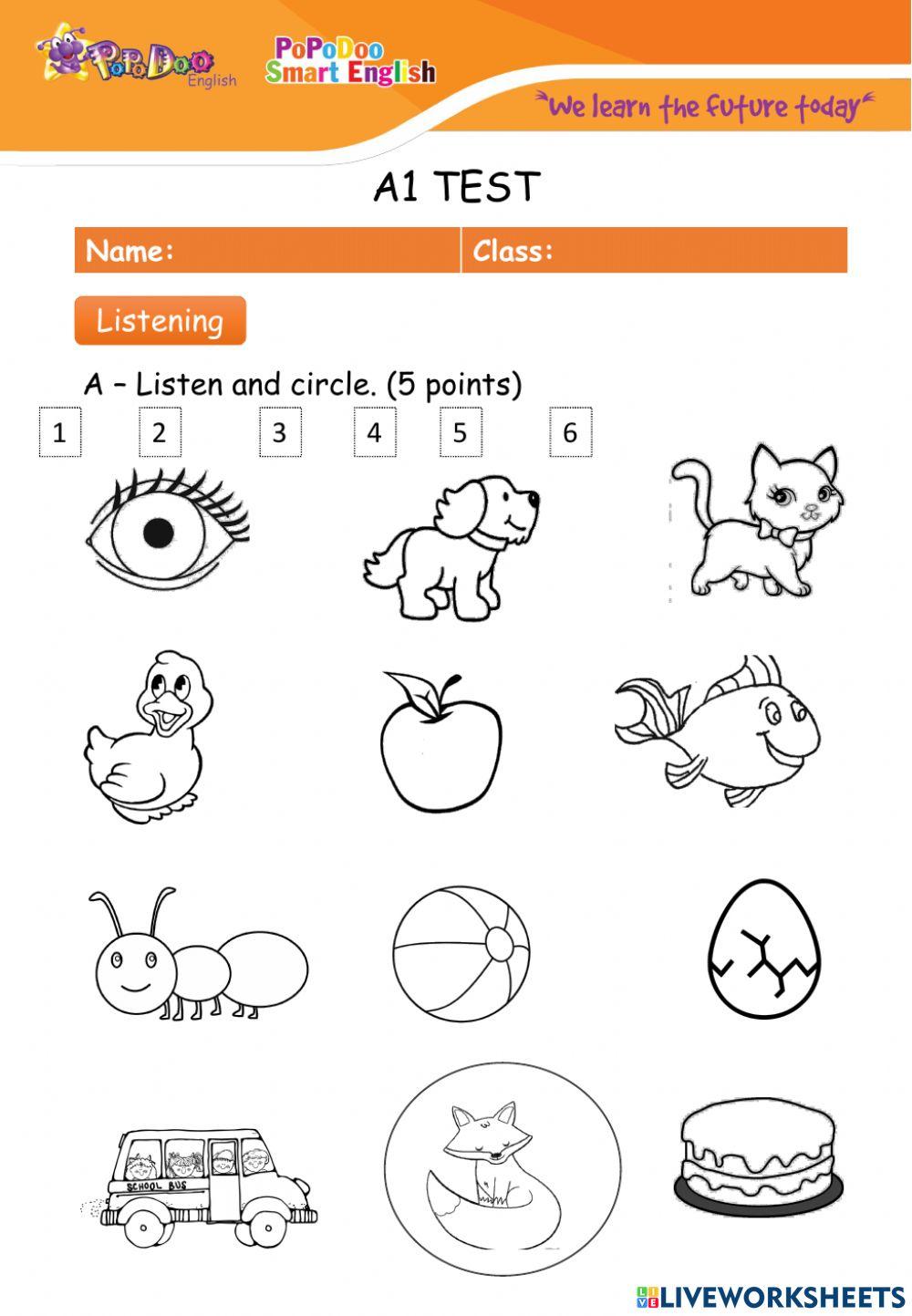 Test PSE A1 | Free Interactive Worksheets | 2118999