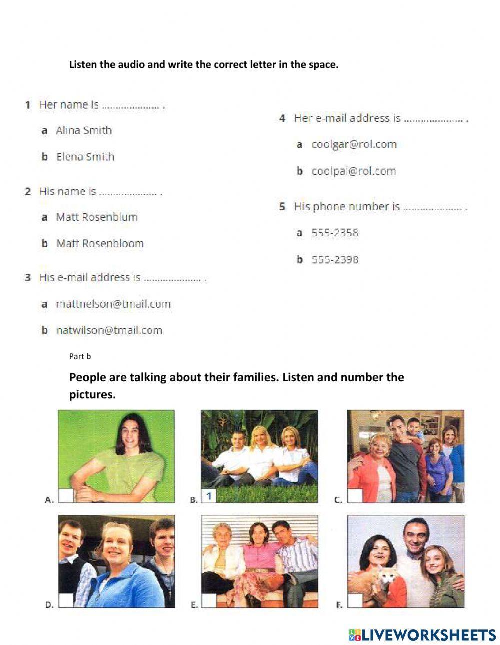 Introduce peopl… | Free Interactive Worksheets | 2119058