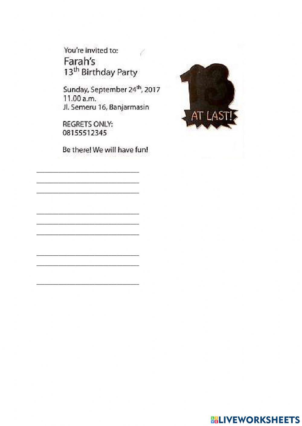 Unit 3 Inviting Someone online exercise for | Live Worksheets