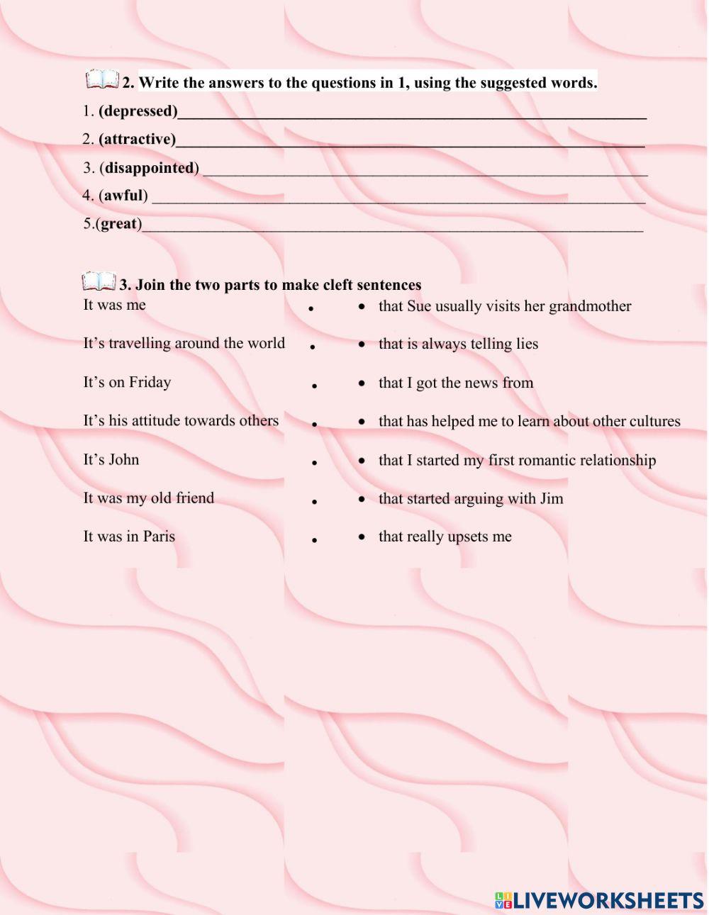 Unit 2. Looking back worksheet | Live Worksheets