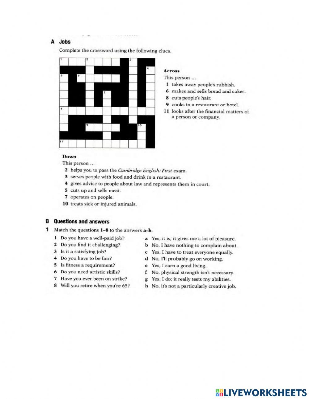 Activity 17 - FCE worksheet | Live Worksheets